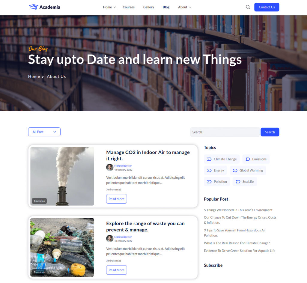 Academia HubSpot Theme Documentation | MakeWebBetter