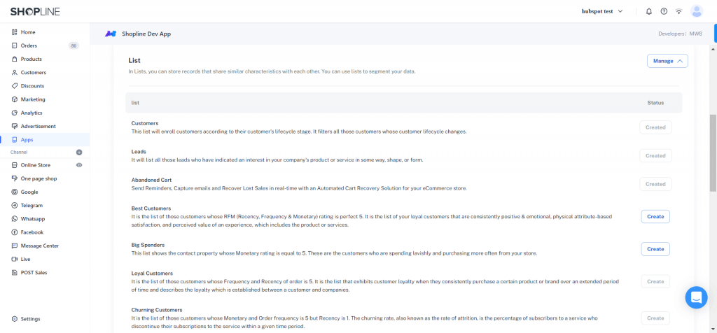 HubSpot Shopline Integration Documentation | MakeWebBetter