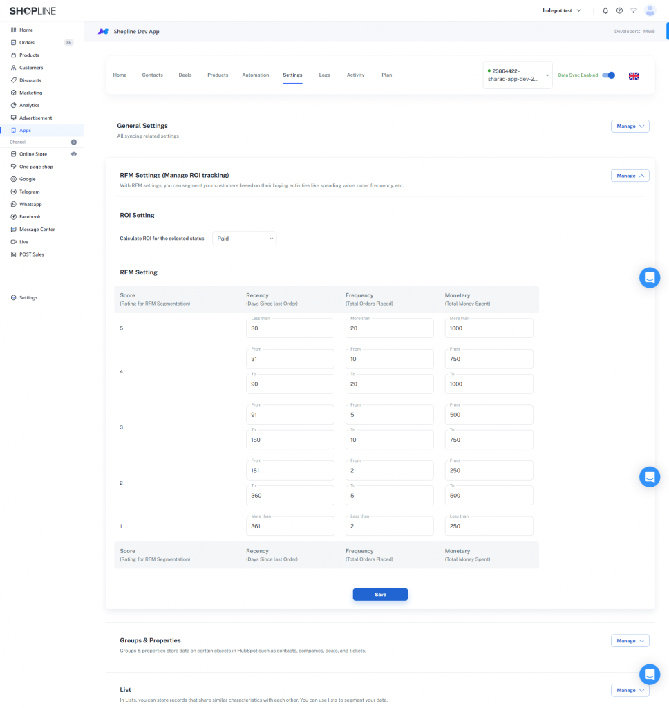 HubSpot Shopline Integration Documentation | MakeWebBetter
